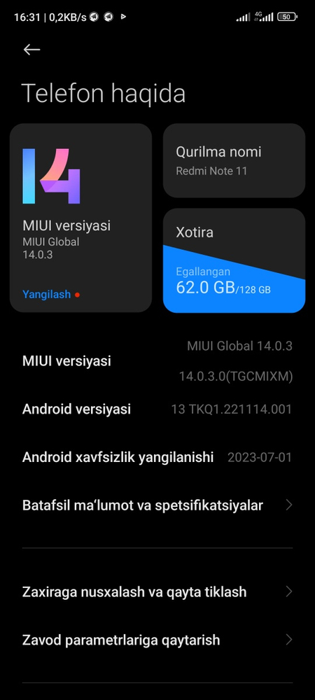 Redmi note 11  128gb