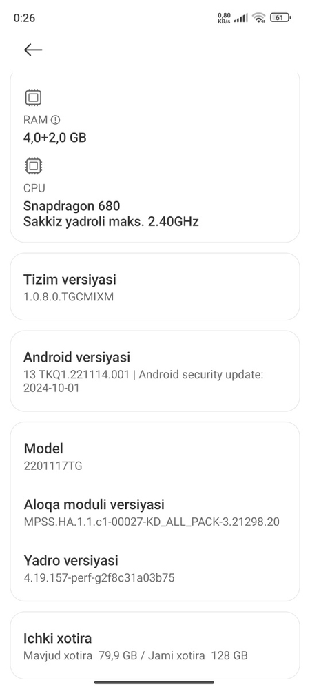 Redmi not 11 6/128