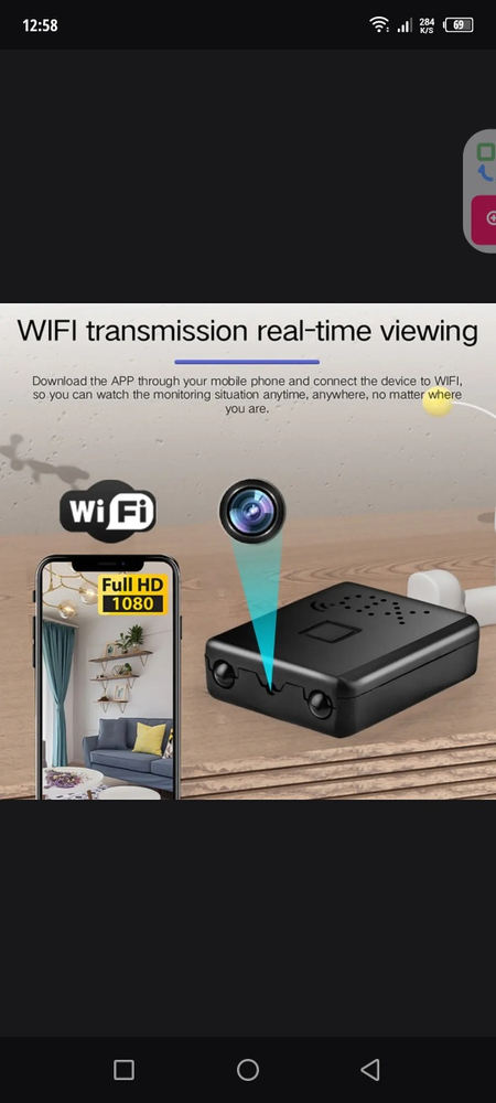 Камера ведио мини WIFI 64 гб