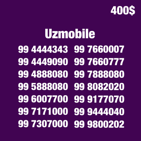Uzmobile gold chiroyli raqamlari/Красивые золотые номера Узмобайл