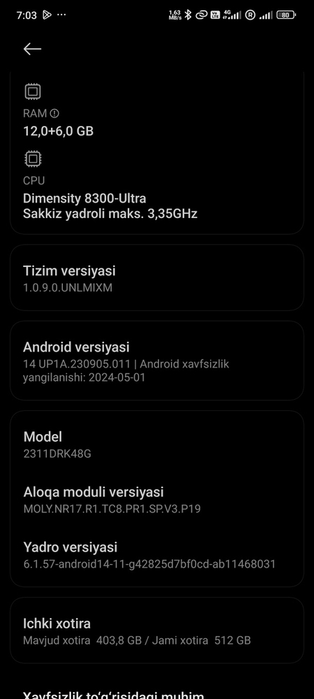 Poco x6 pro 5ji sotiladi xolati yaxshi 23 iyun da olingan 12+6/512