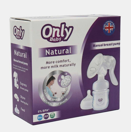 Молокоотсос 2 в 1 механический, ручной с бутылочкой Only Baby