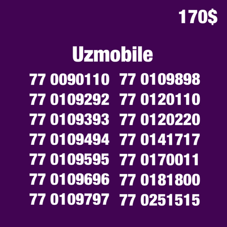 Uzmobile chiroyli gold raqamlari/ Красивые золотые номера Uzmobile