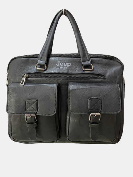 Jeep erkaklar uchun haqiqiy ekocharm, noutbuk, hujjatlar, biznes uchun