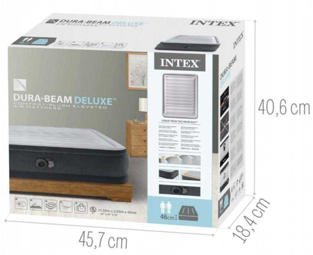 Intex 64414, надувная кровать 203 x 152 x 46 см Бесплатная Доставка