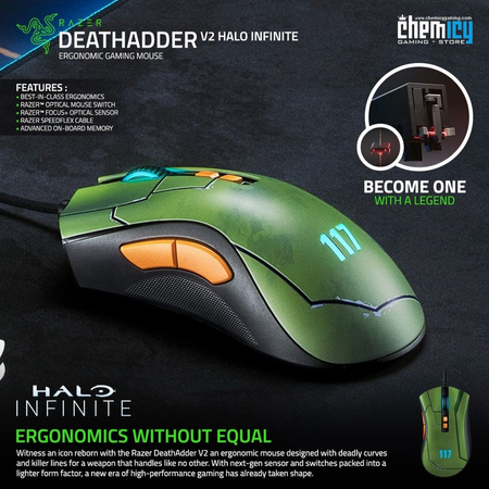 Топ!Deathadder V2 Halo infinite/70млннаж,DPI20K  Проводная мышка/мышь