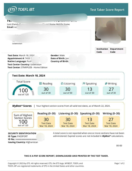 Toefl ibt support