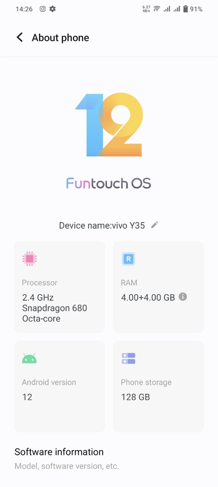 Vivo y 35 2022 yil