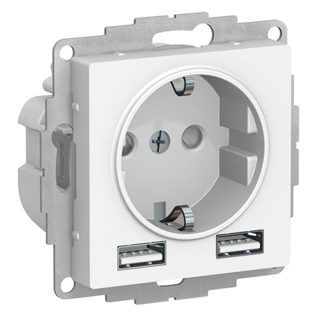 Schneider Electric. AtlasDesign. Розетка 16А с 2 USB A+A
