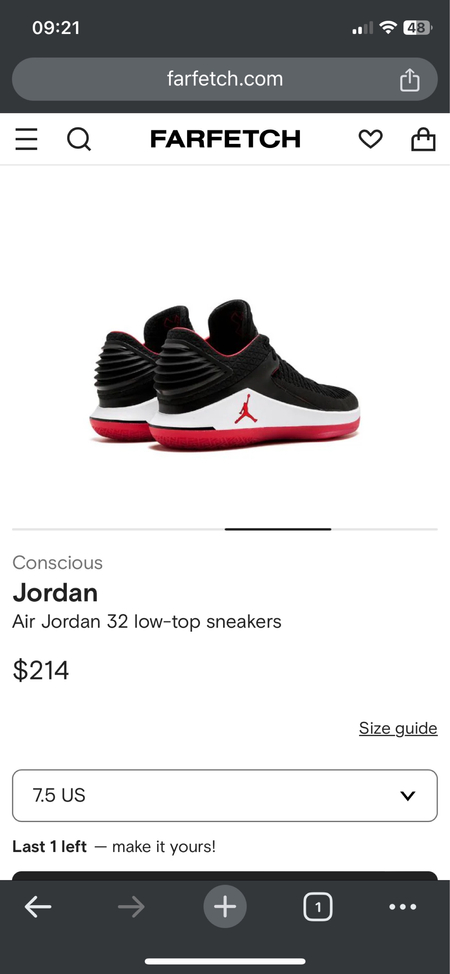 Orginal Air jordan 32 low 43razmer yangi