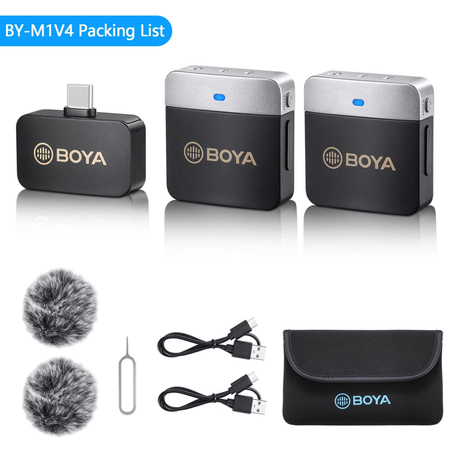 BOYA BY-M1V4 качественный двойной беспроводной микрофон для Type C