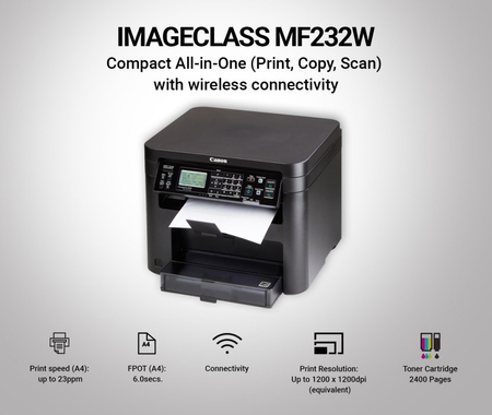 Canon i-SENSYS MF232w | Принтер 3в1, управление через Wi-Fi