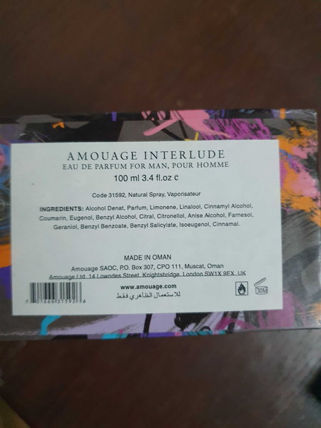 Amouage interlude духи оригинал с упаковкой!