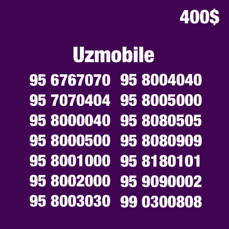 Uzmobile gold chiroyli raqamlari/Красивые золотые номера Узмобайл