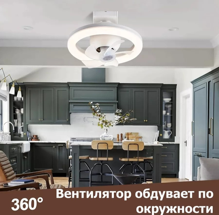 Люстра-вентилятор потолочная в патрон E27 вращающиеся голова 360