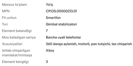 Andoid va IOS uchun stabilizator