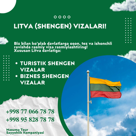 Litva (Shengen) viza olishda yordam beramiz! Tez,Ishonchli,Sifatli!
