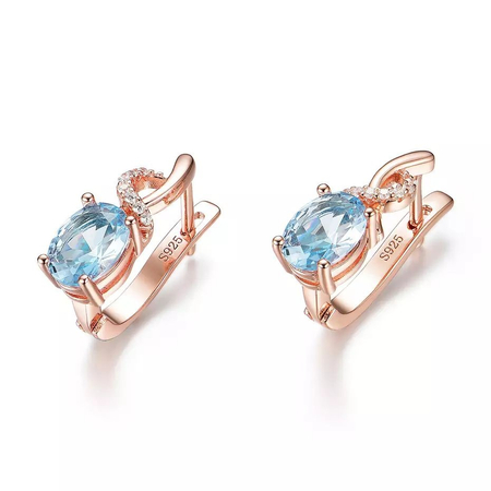 Серьги из серебра 925 пробы покрытые розовый золотом