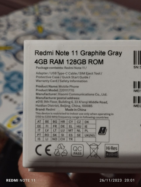 Redmi Note 11 128/4+3 gb global