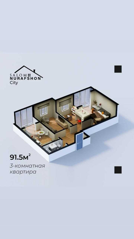 Nurafshon shaxrida Yangi uylar xamyonbop narxda