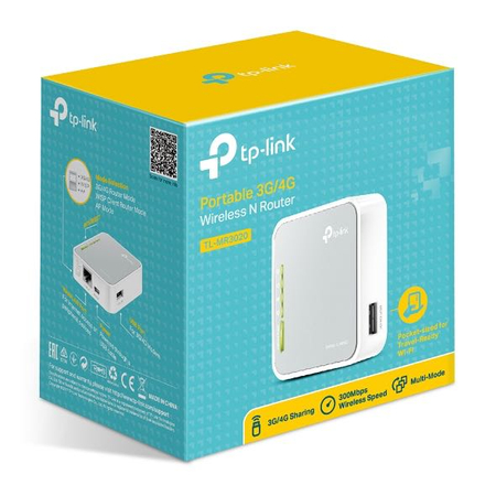 Портативный Wi-Fi роутер поддержкой 3G/4G TP-Link  TL-MR3020