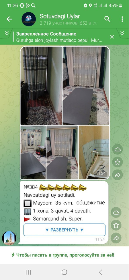 Uy sotiladi srochni