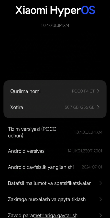poco F4 gt kelishamiz