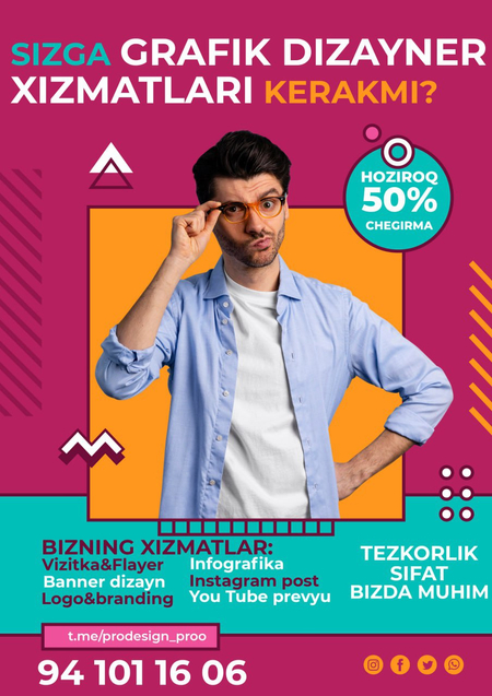 Yuqori sifatli va zamonaviy GRAFIK DIZAYN XIZMATLAR