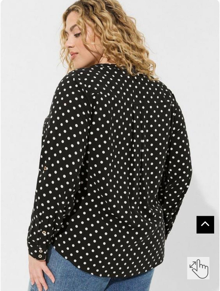 Plus size. Американская блузка в горошек
