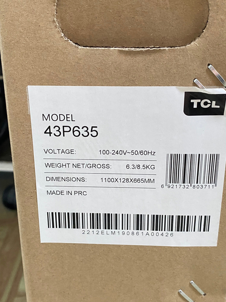 Телевизор TCL 43P635