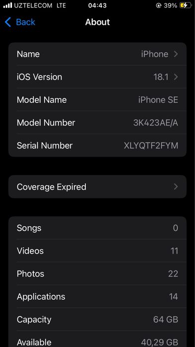 Iphone se 3rd 64gb 86%