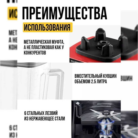 Стационарный блендер 2в1 профессиональный объем 2.5 литра.