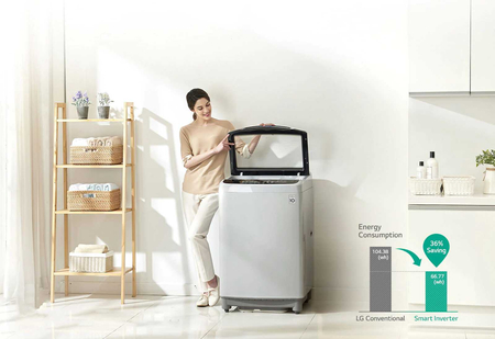 Cтиральная машина LG с вертикальной загрузкой 10кг. T1066NEFVF2