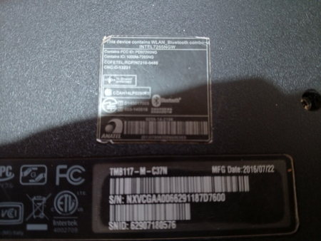 Acer travelmate b117 n16q9