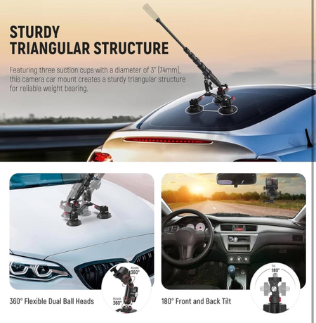NEEWER Triple Suction Cup mount - Держатель Крепление для машины
