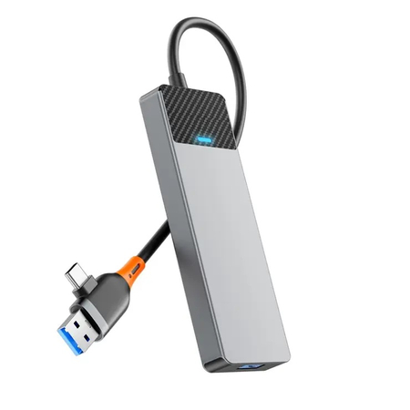 WIWU A431C Linker Series USB-A&C Hub adapteri 4-in-1 portativ ulash st