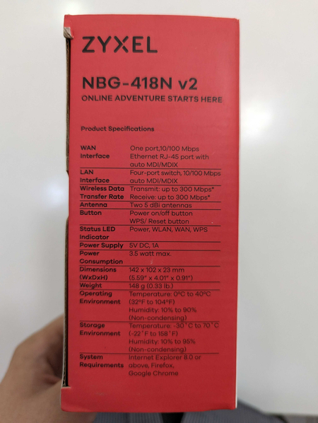 Wi-Fi роутер ZYXEL NBG-418N v2, черный
