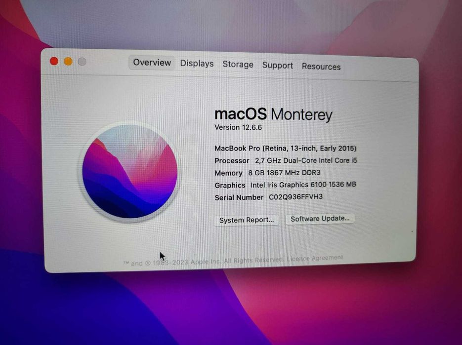 Macbook Pro 13\\\' 2015 Intel Core i5 8/128 299 циклов