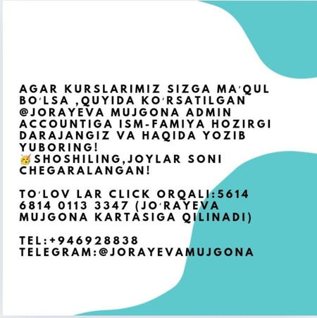 Boshlangʻich speaking course
