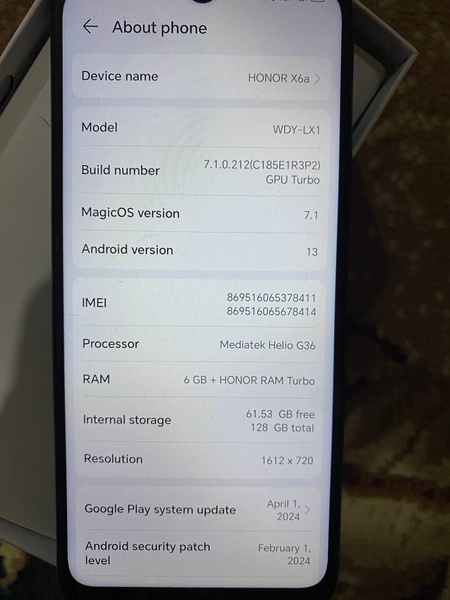 Honor x 6A karopka