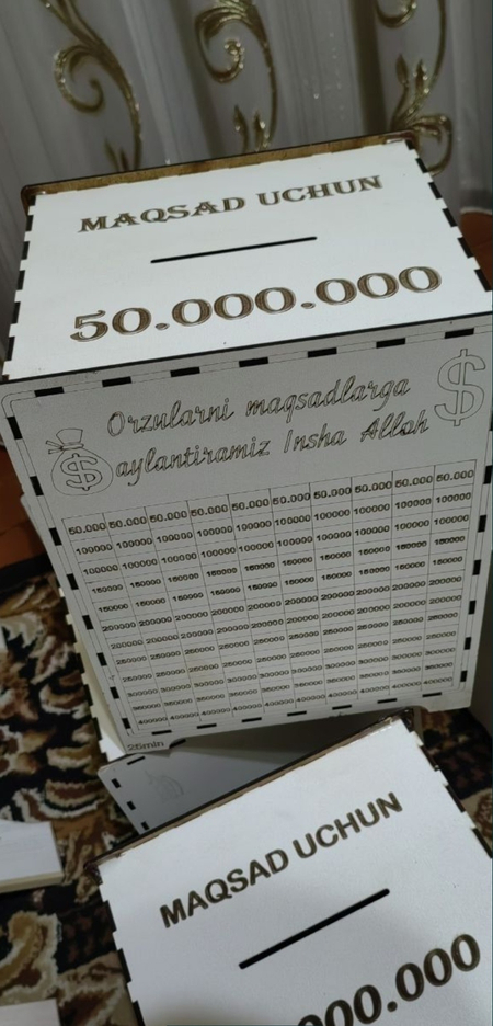 Pul yig'oladigan Quti va Qur'on kitobi uchun Lavhlar