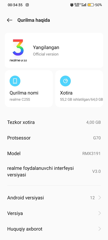 Realmi c25s 4/65