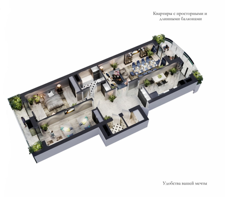 ЖК УСТА ШИРИН Modern Stroy базар Малика Коробка 3-комнатная 103 м2
