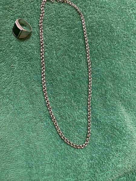Серебренная цепочка и кольцо