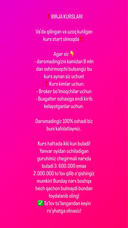 Birja treyding kurslari