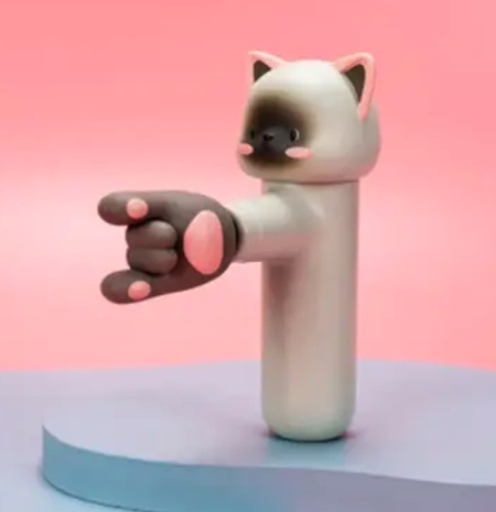 Мини-вибрационный фитнес-массажер Beoka CUTE CAT Supper