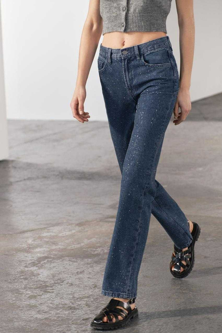 новые джинсы zara  со стразами