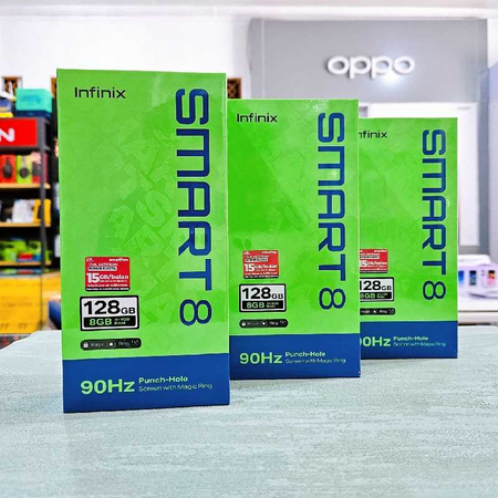 Infinix Smart 8   3/64 с IPS 90Гц дисплеем и 8-ядерным CPU 1.6GHZ
