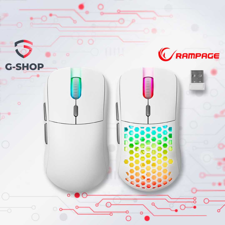 Беспроводная белая игровая мышь Rampage FURYZ RGB Wireless Mouse