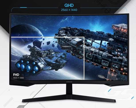 32-дюймовый изогнутый игровой монитор Samsung Odyssey G5 G55C 2K 165Гц